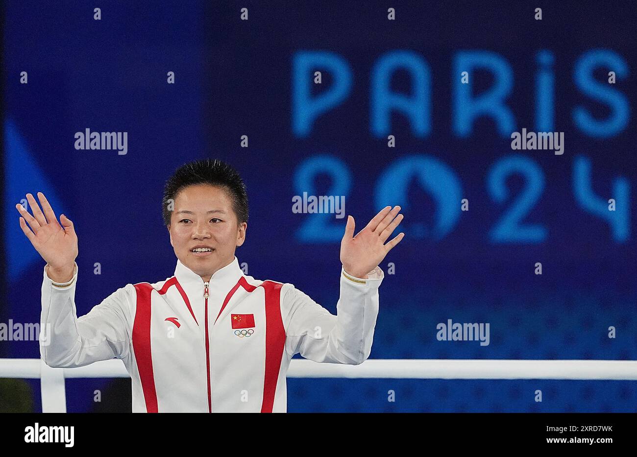 Paris, France. 9th Aug, 2024. Gold medalist Wu Yu of China attends the ...