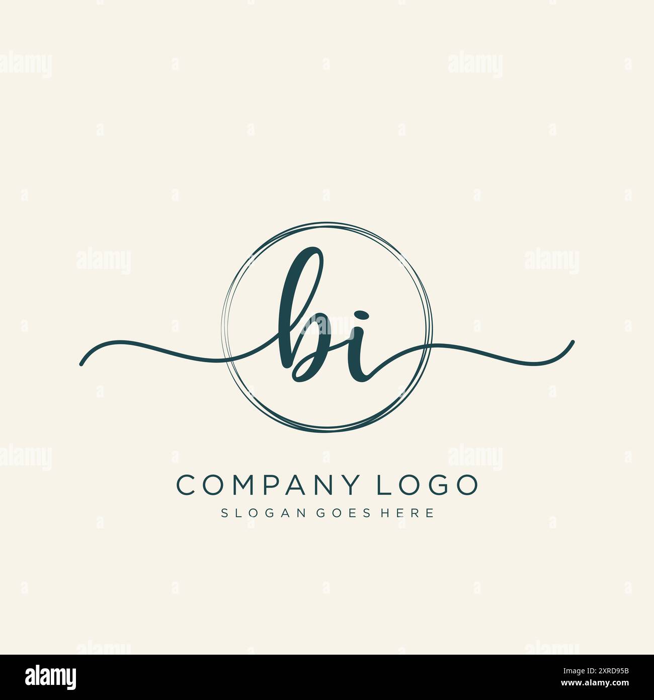 BI Initial Handwriting Logo Design Stock Vector Image & Art - Alamy