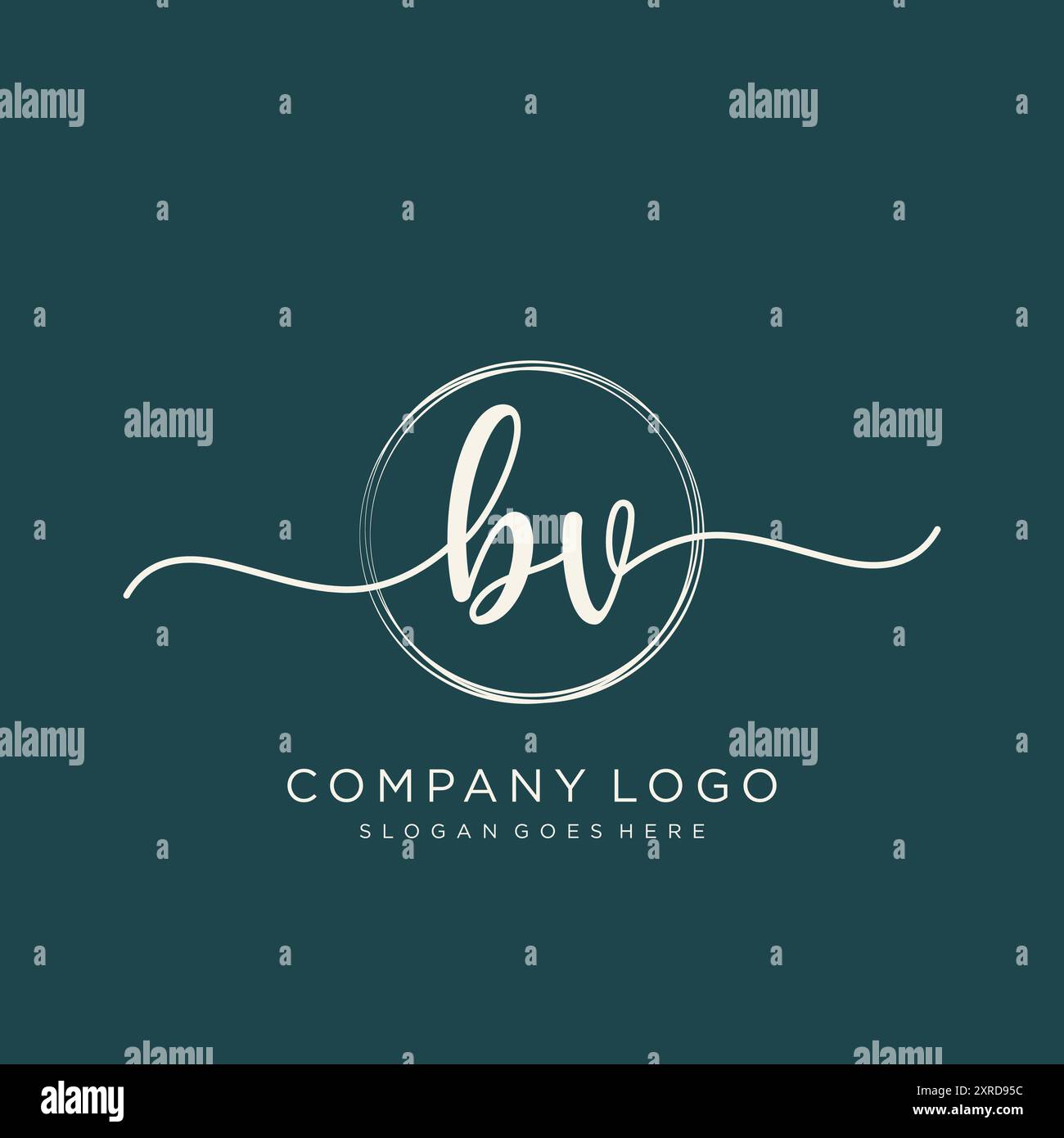 BV Initial Handwriting Logo Design Stock Vector Image & Art - Alamy