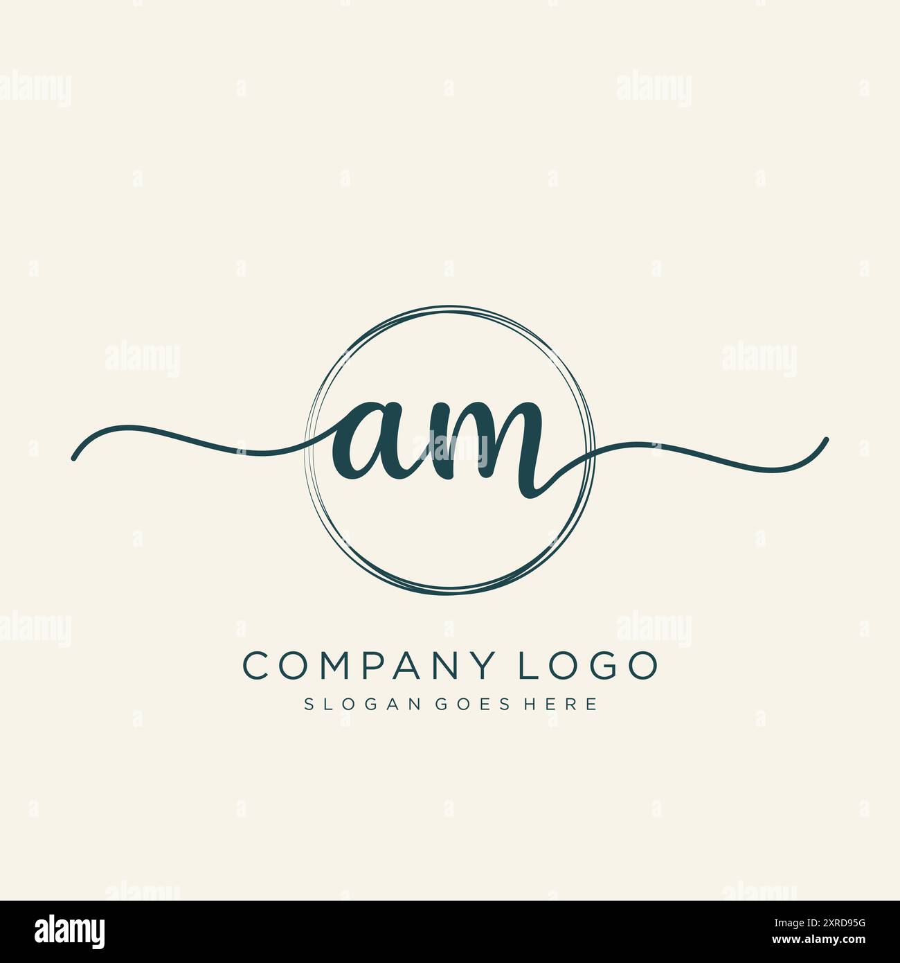 AM Initial Handwriting Logo Design Stock Vector Image & Art - Alamy