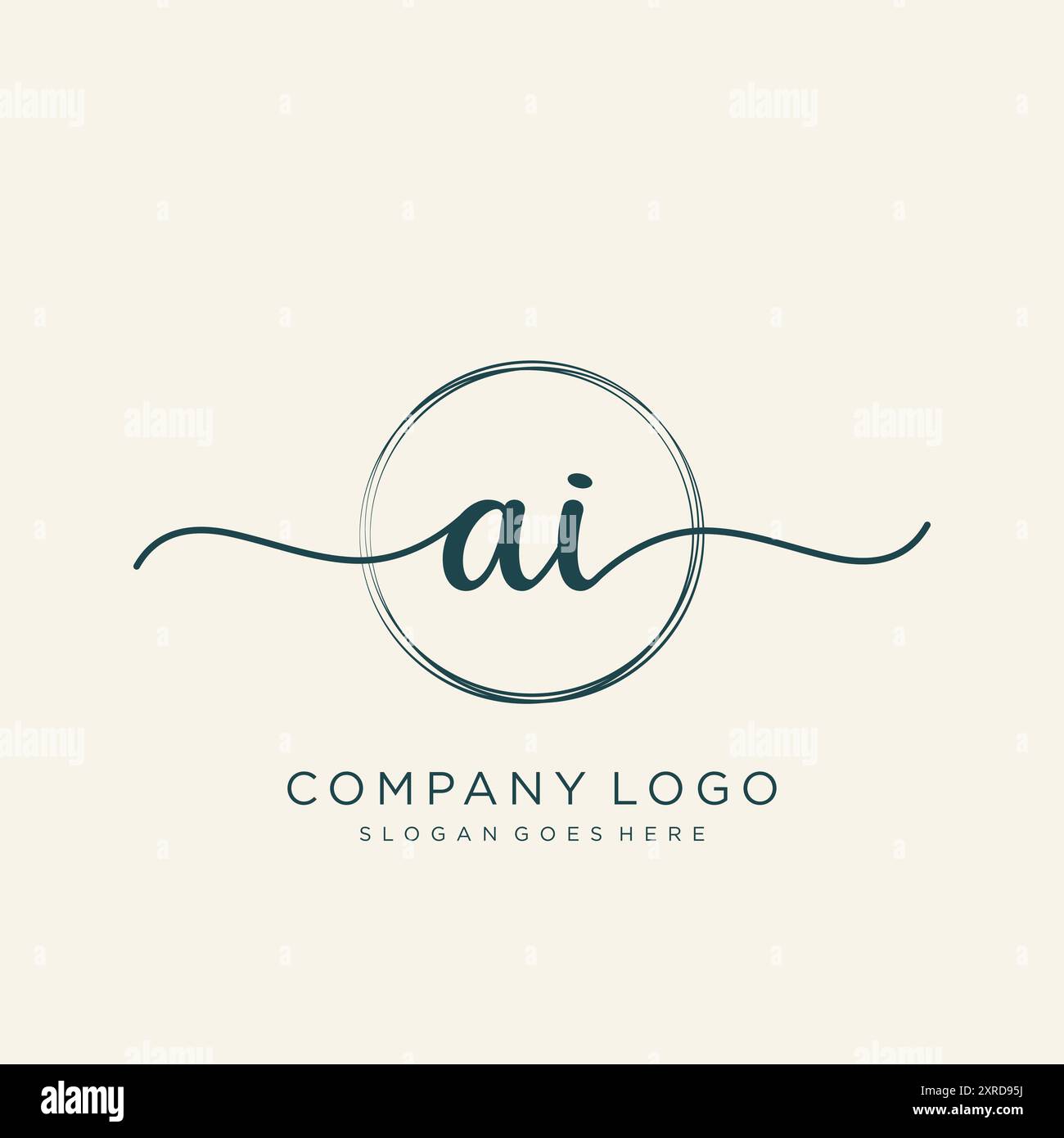 AI Initial Handwriting Logo Design Stock Vector Image & Art - Alamy