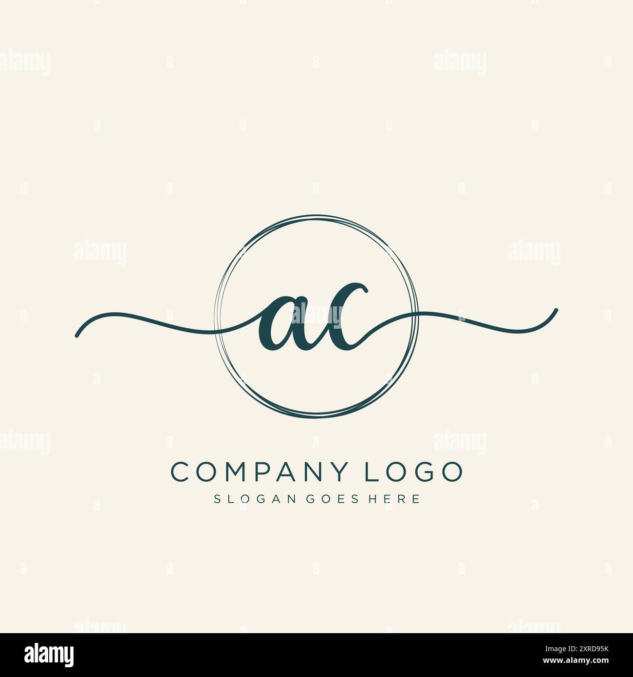 AC Initial Handwriting Logo Design Stock Vector Image & Art - Alamy