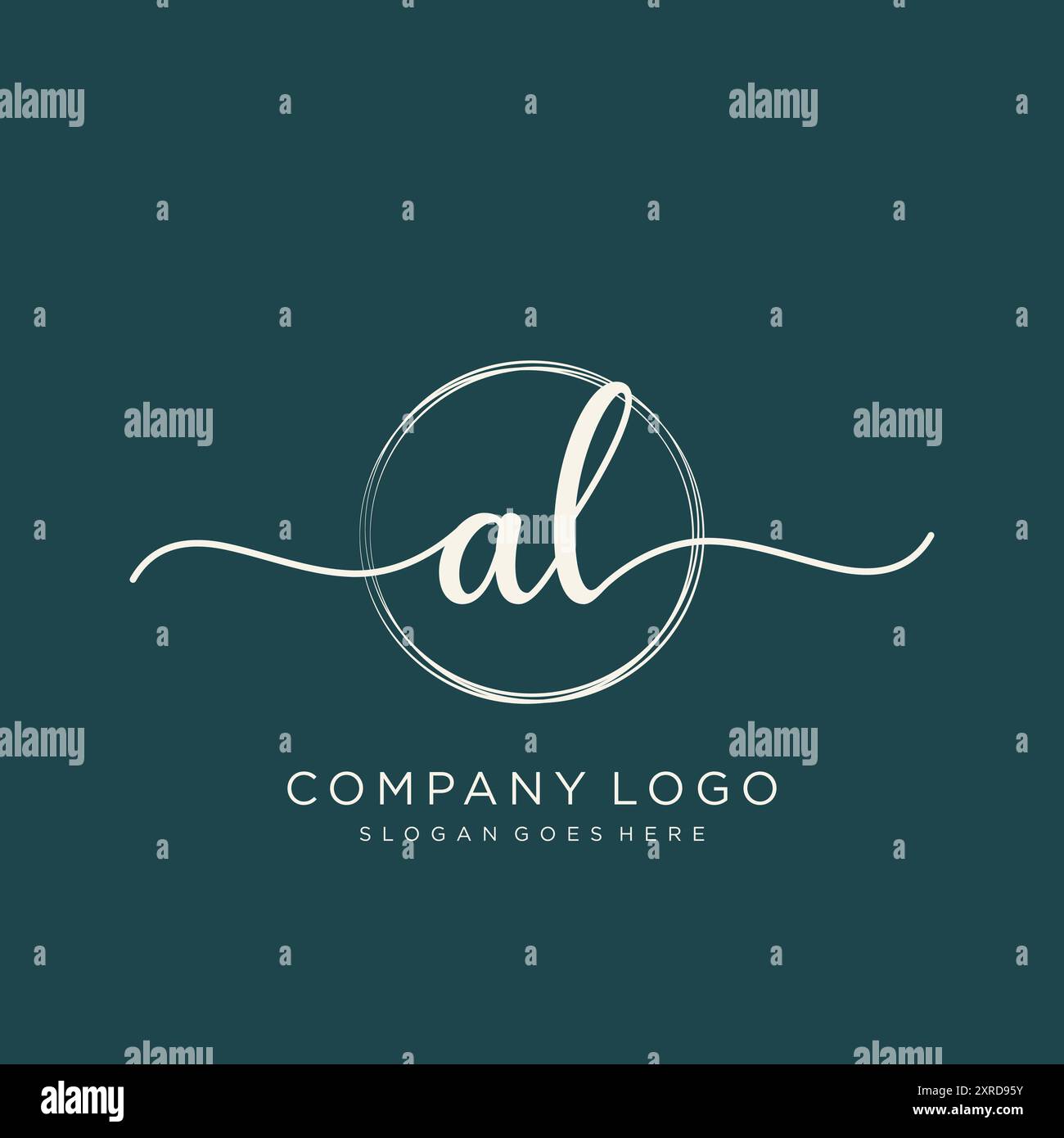 AL Initial Handwriting Logo Design Stock Vector Image & Art - Alamy