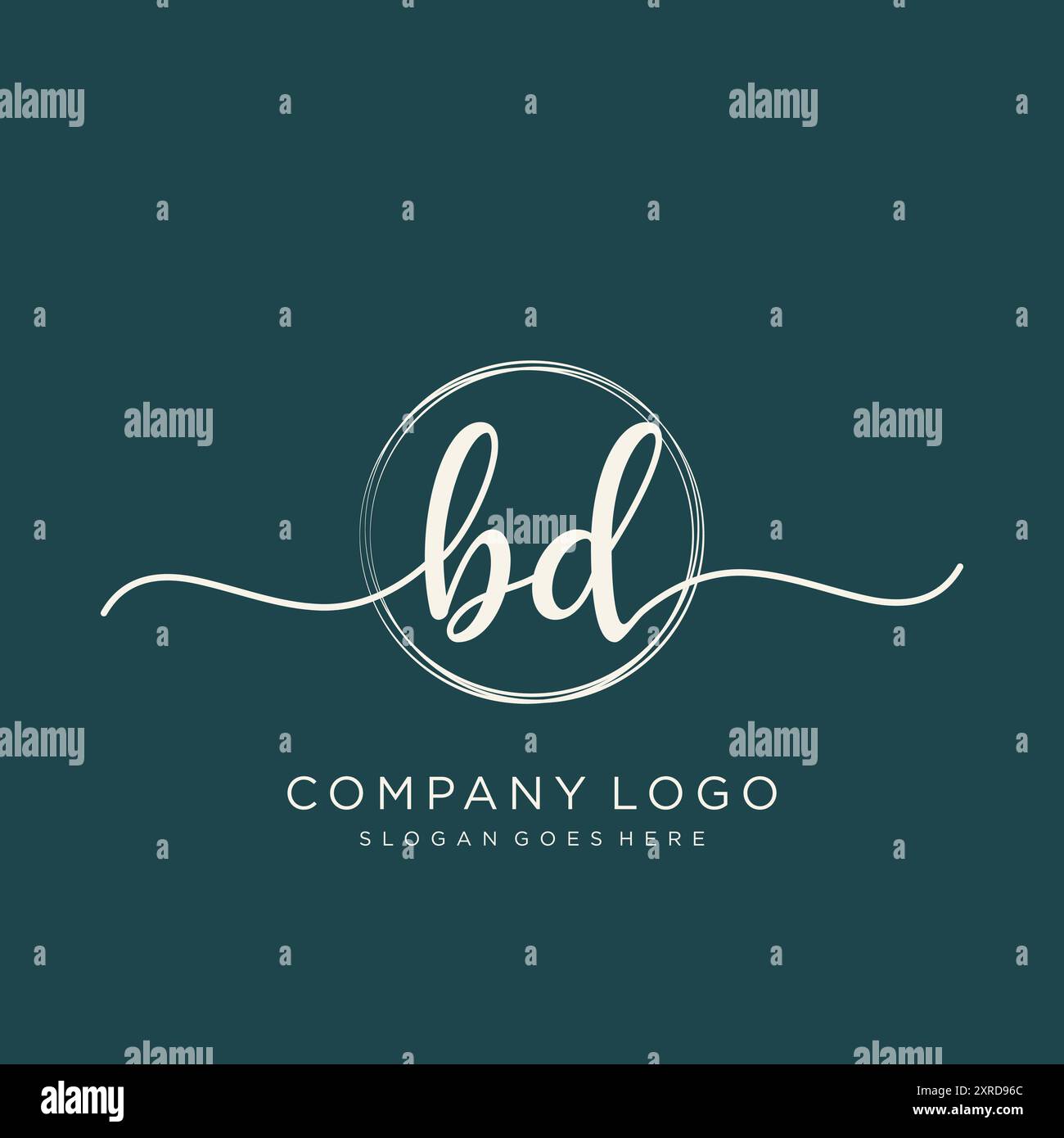 BD Initial Handwriting Logo Design Stock Vector Image & Art - Alamy