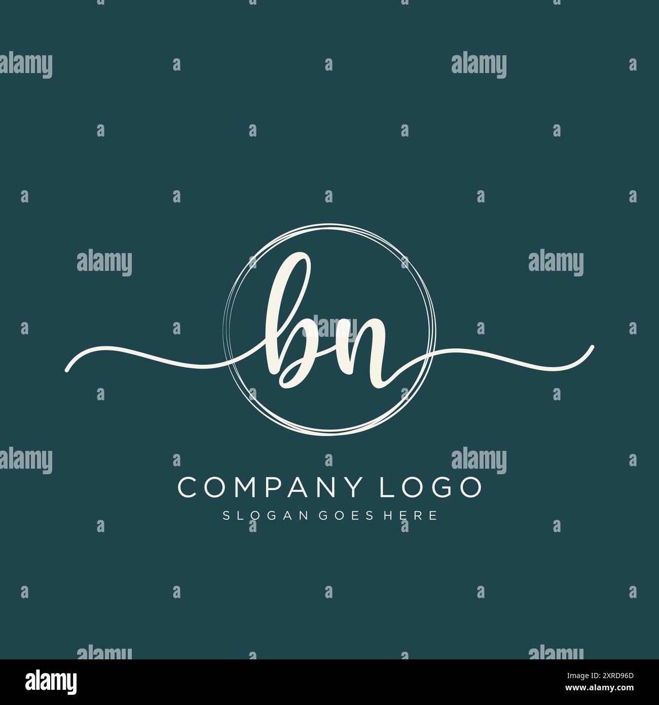BN Initial Handwriting Logo Design Stock Vector Image & Art - Alamy