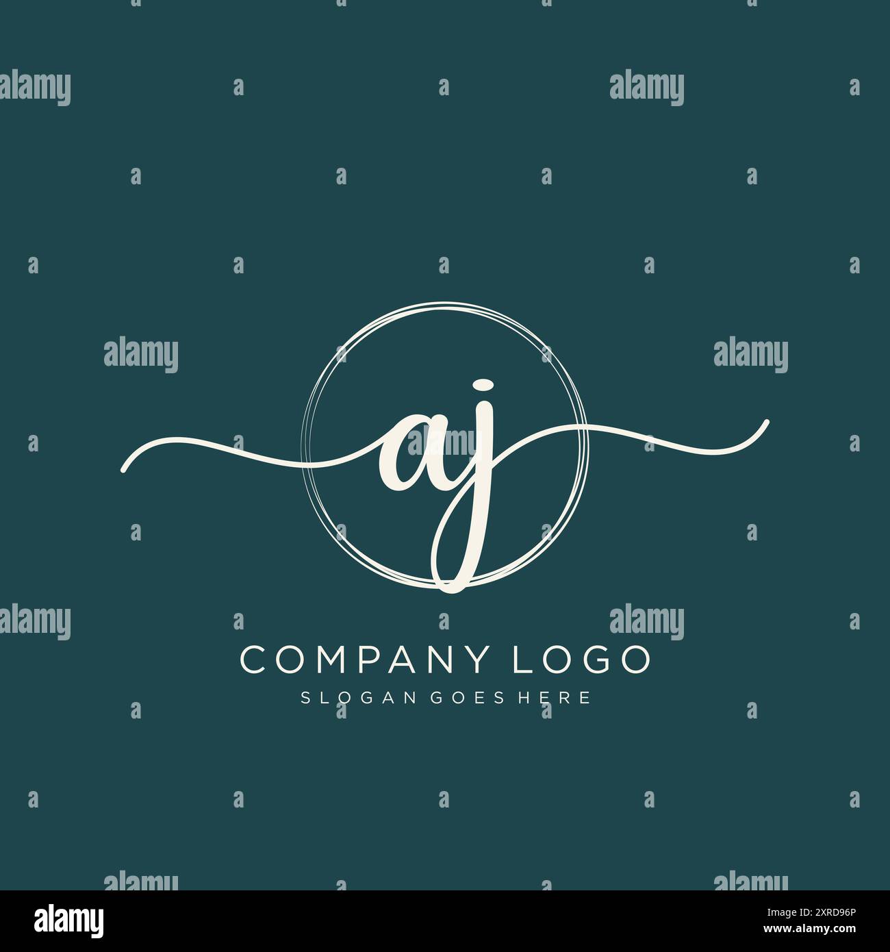 AJ Initial Handwriting Logo Design Stock Vector Image & Art - Alamy