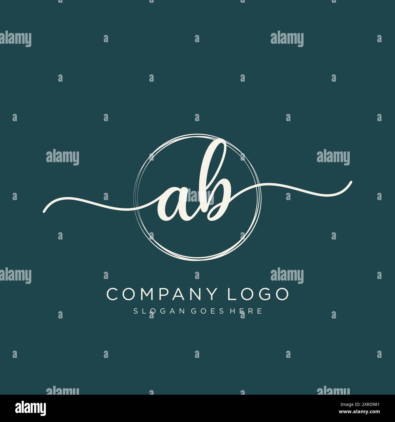 AB Initial Handwriting Logo Design Stock Vector Image & Art - Alamy