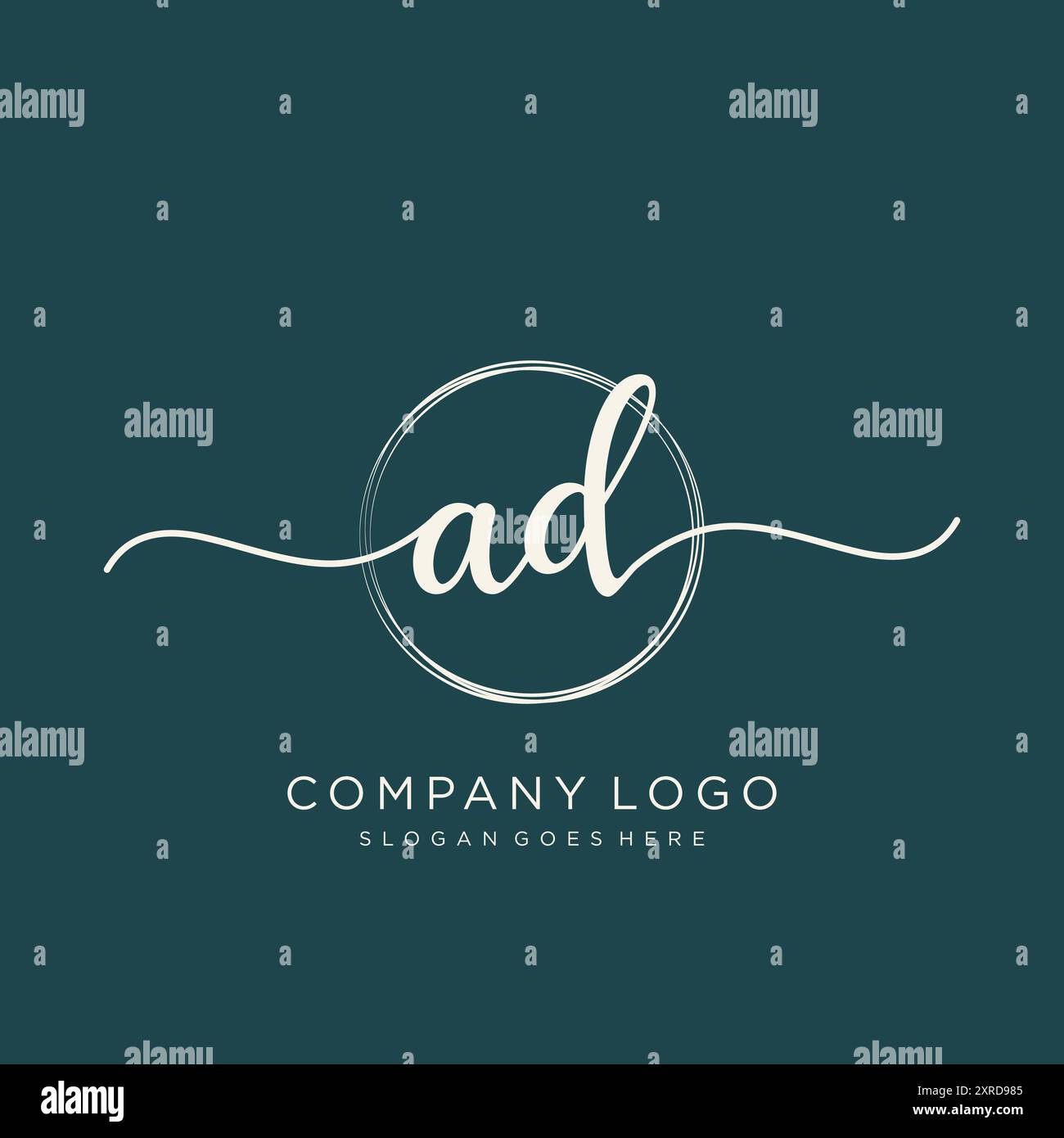AD Initial Handwriting Logo Design Stock Vector Image & Art - Alamy
