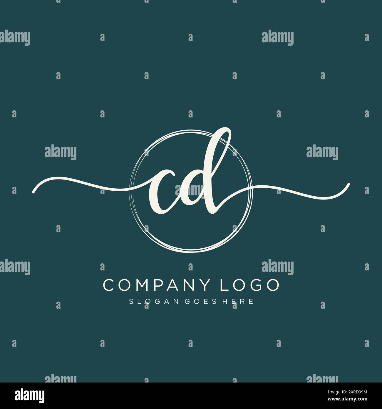 CD Initial Handwriting Logo Design Stock Vector Image & Art - Alamy