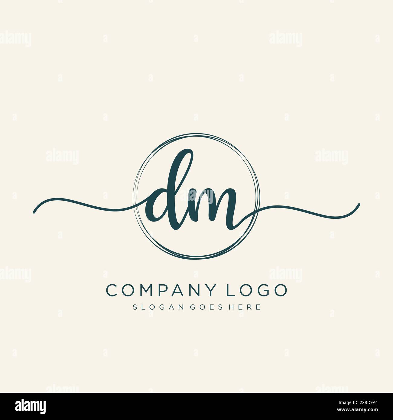 DM Initial Handwriting Logo Design Stock Vector Image & Art - Alamy