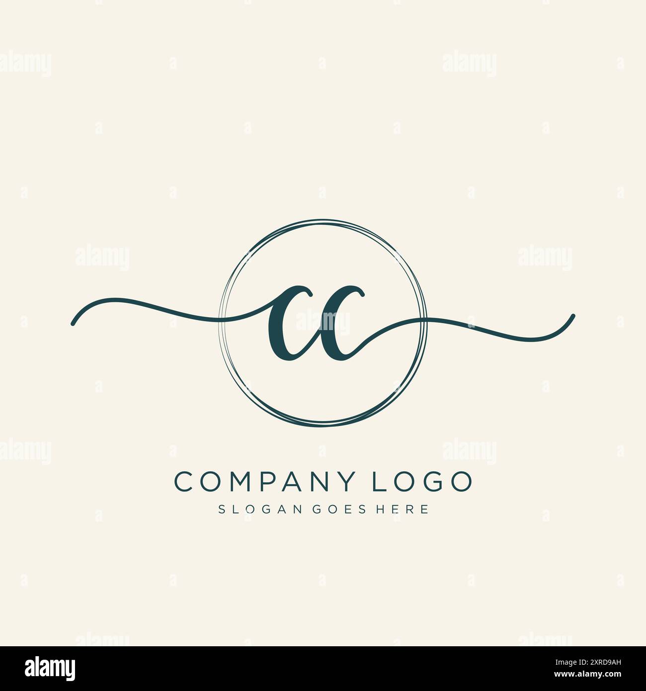 CC Initial Handwriting Logo Design Stock Vector Image & Art - Alamy