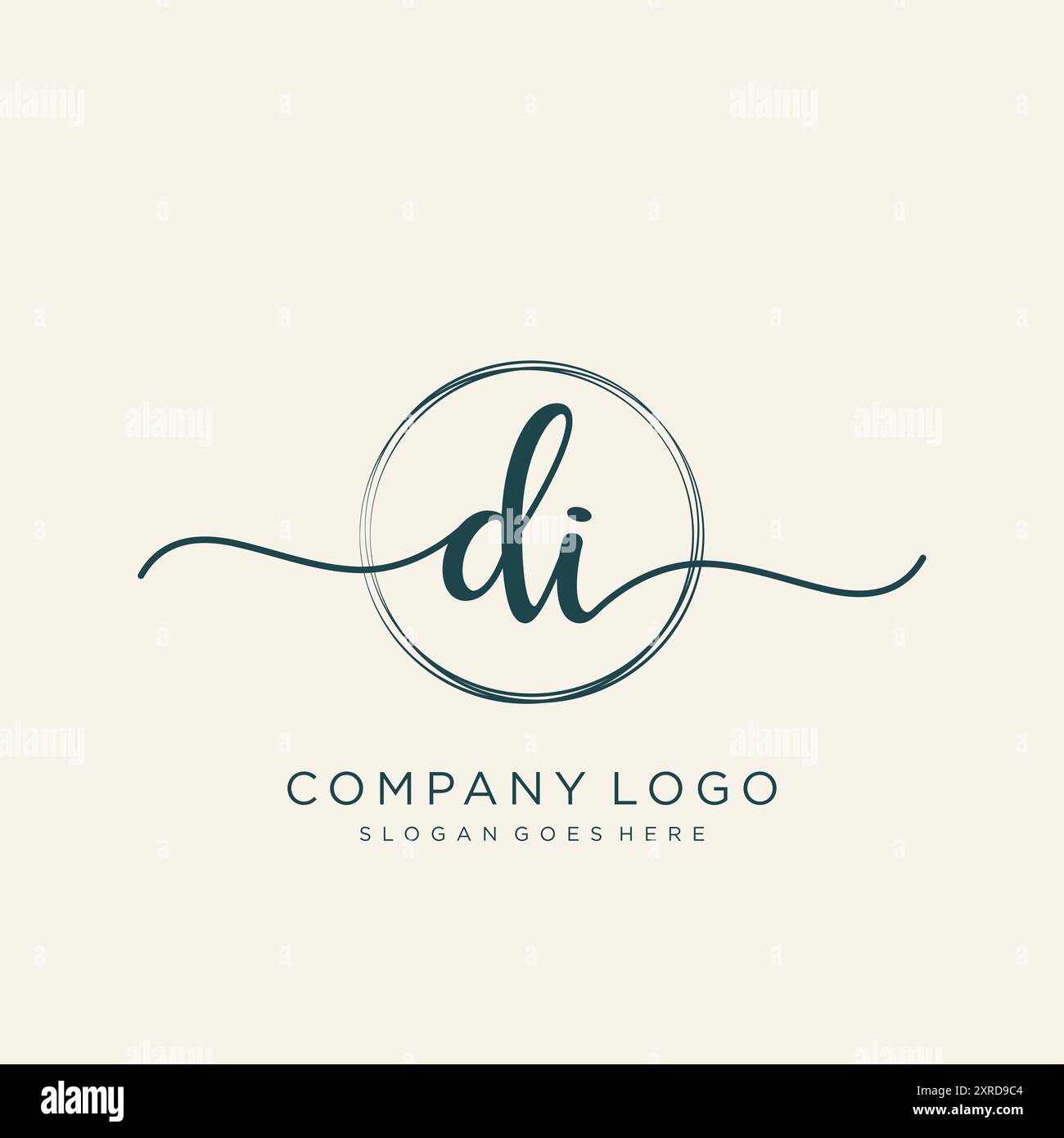 DI Initial Handwriting Logo Design Stock Vector Image & Art - Alamy