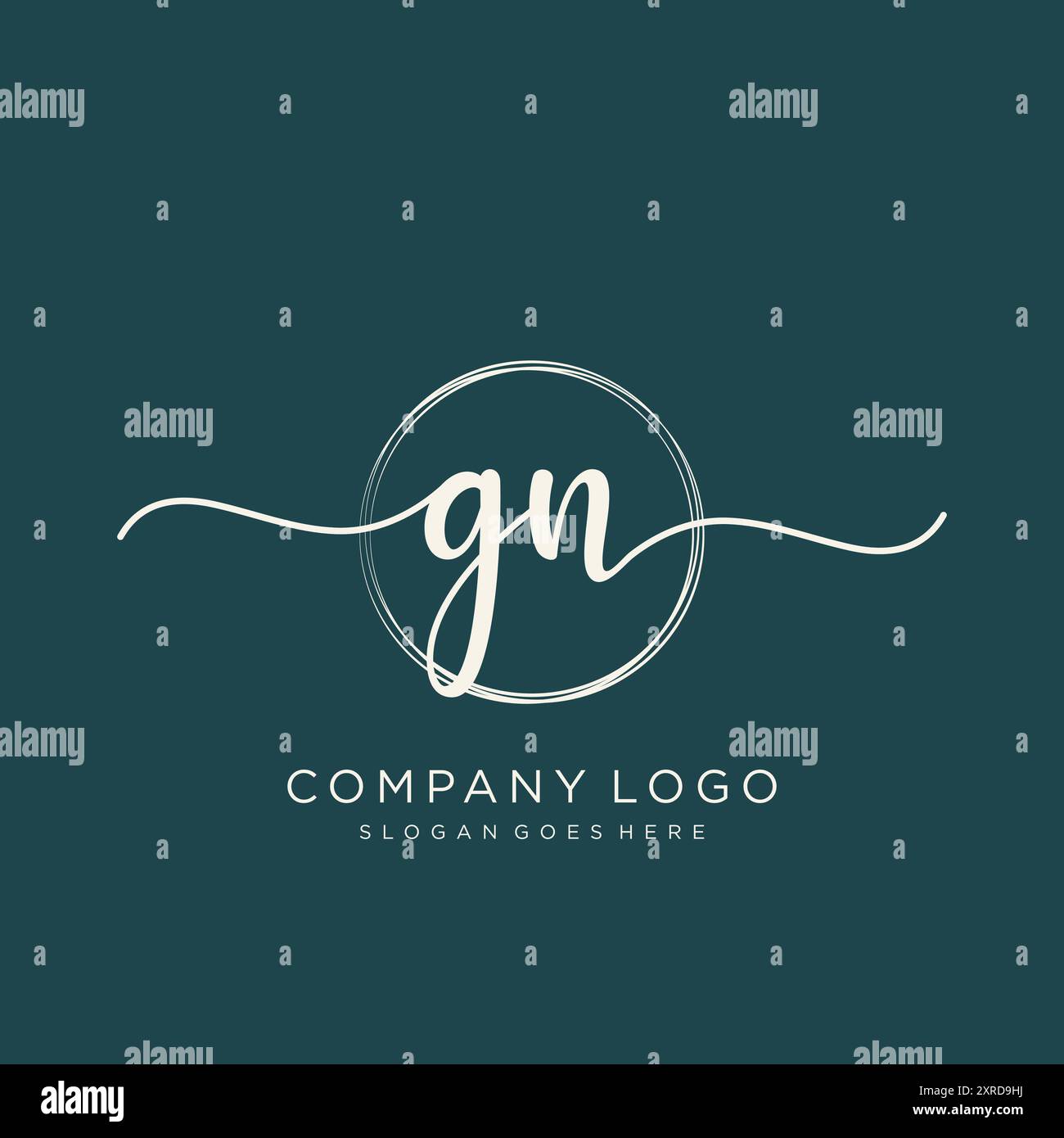 GN Initial Handwriting Logo Design Stock Vector Image & Art - Alamy