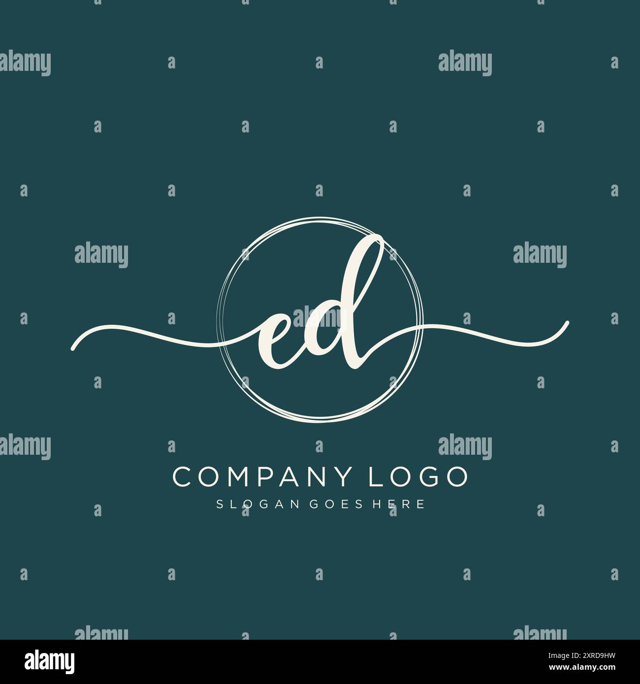 ED Initial Handwriting Logo Design Stock Vector Image & Art - Alamy