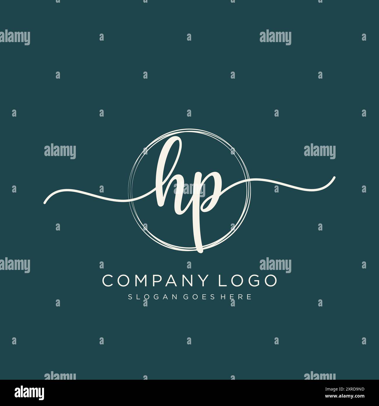 HP Initial Handwriting Logo Design Stock Vector Image & Art - Alamy