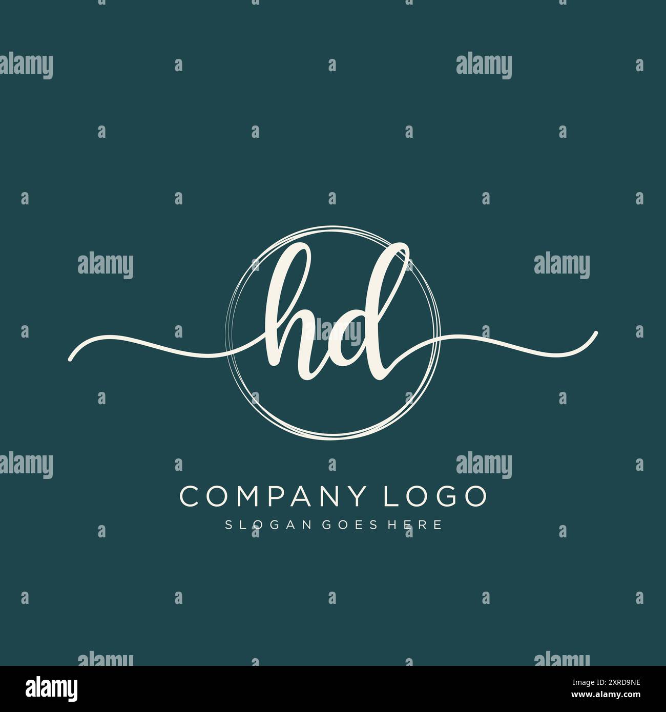 HD Initial Handwriting Logo Design Stock Vector Image & Art - Alamy