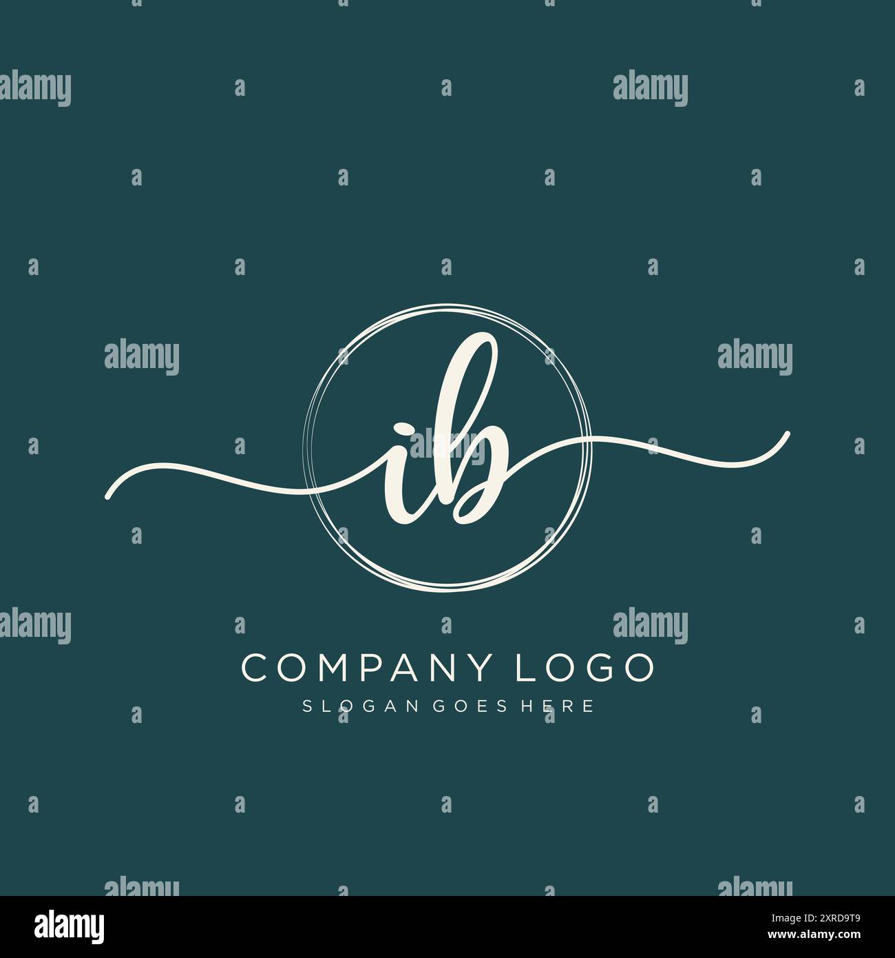 IB Initial Handwriting Logo Design Stock Vector Image & Art - Alamy
