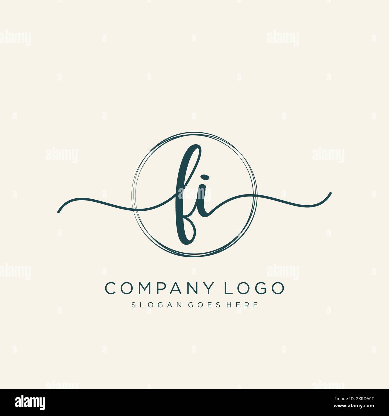 FI Initial Handwriting Logo Design Stock Vector Image & Art - Alamy