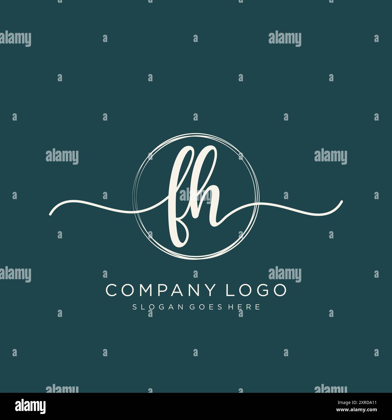 FH Initial Handwriting Logo Design Stock Vector Image & Art - Alamy