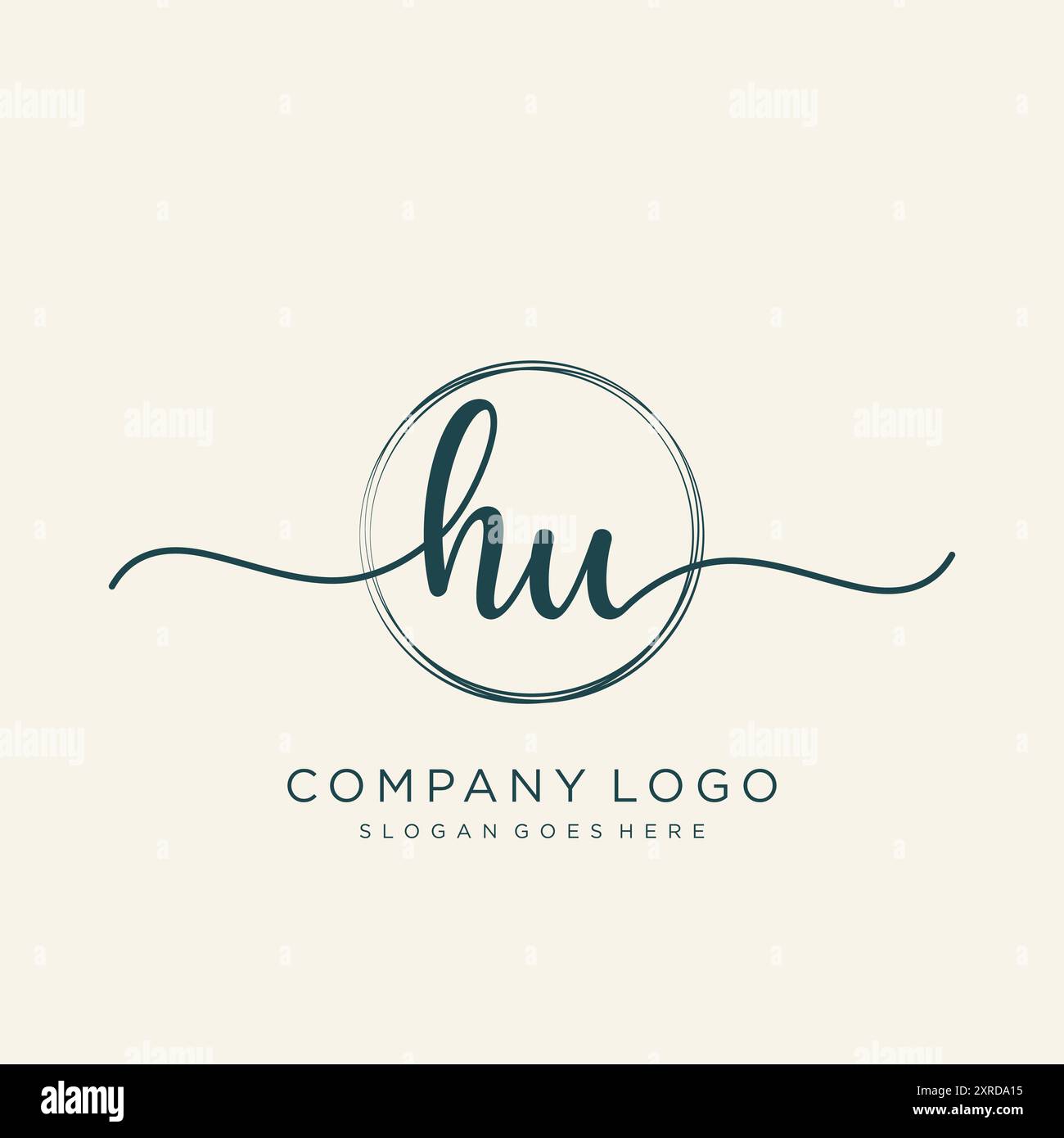 HU Initial Handwriting Logo Design Stock Vector Image & Art - Alamy