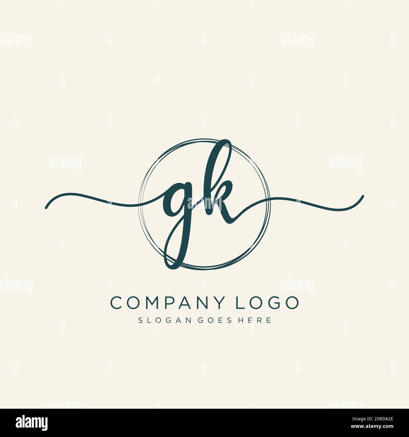 GK Initial Handwriting Logo Design Stock Vector Image & Art - Alamy