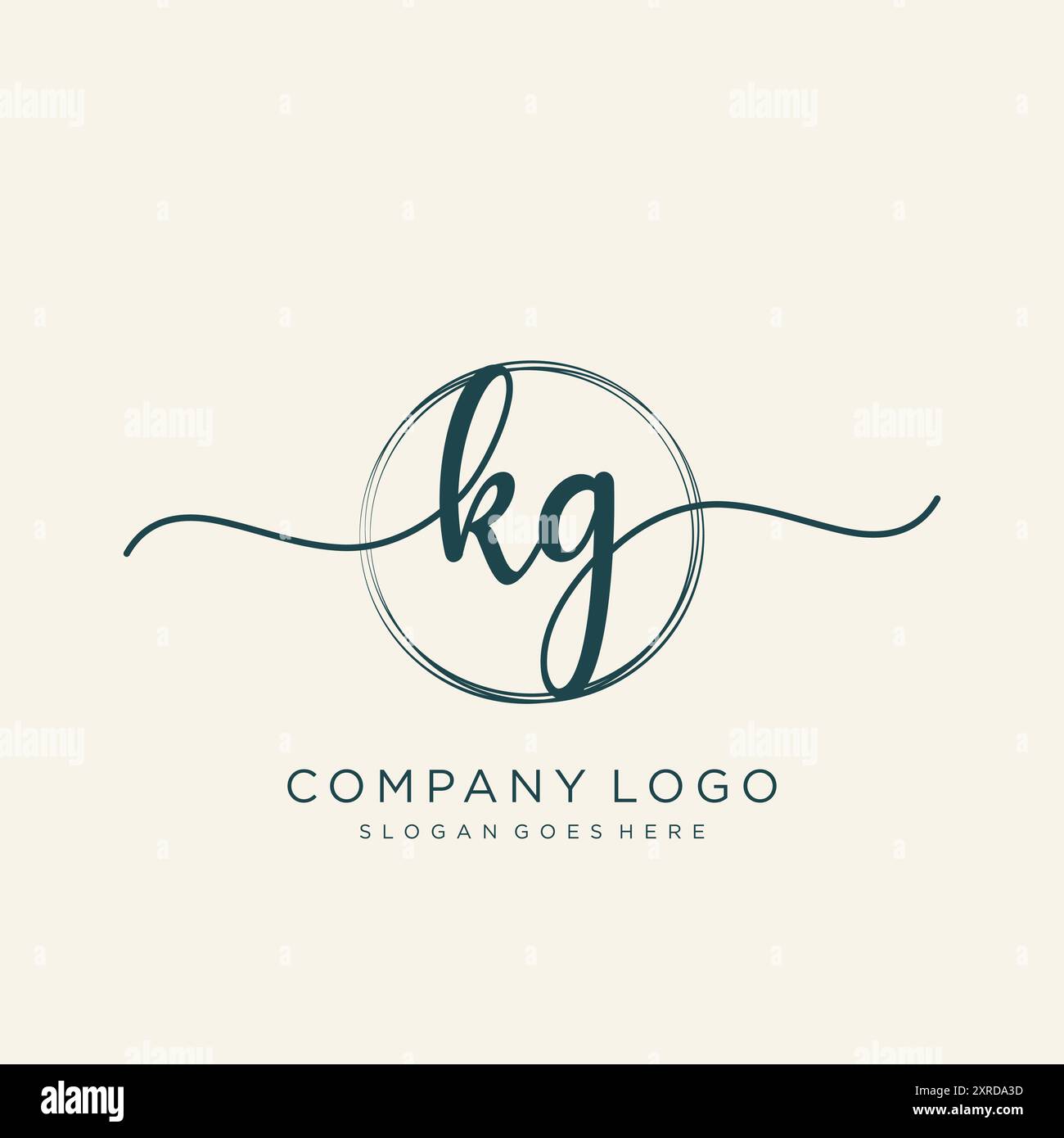 KG Initial Handwriting Logo Design Stock Vector Image & Art - Alamy