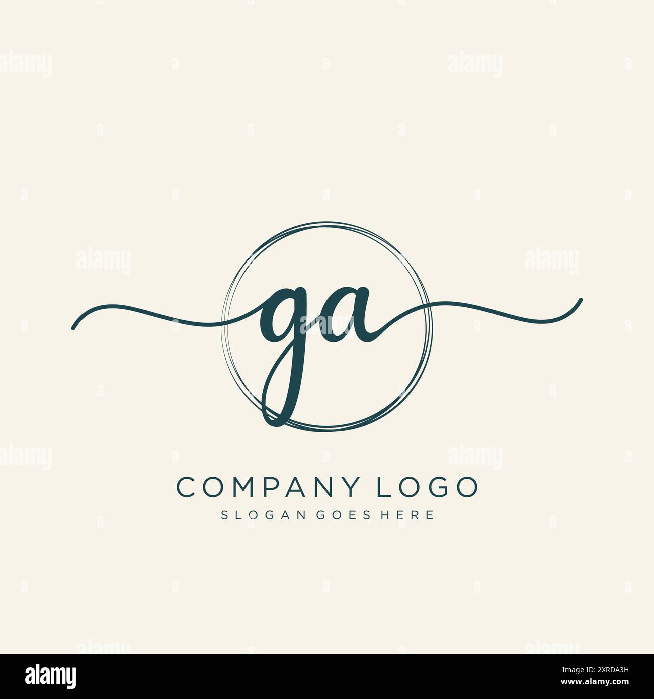 GA Initial Handwriting Logo Design Stock Vector Image & Art - Alamy