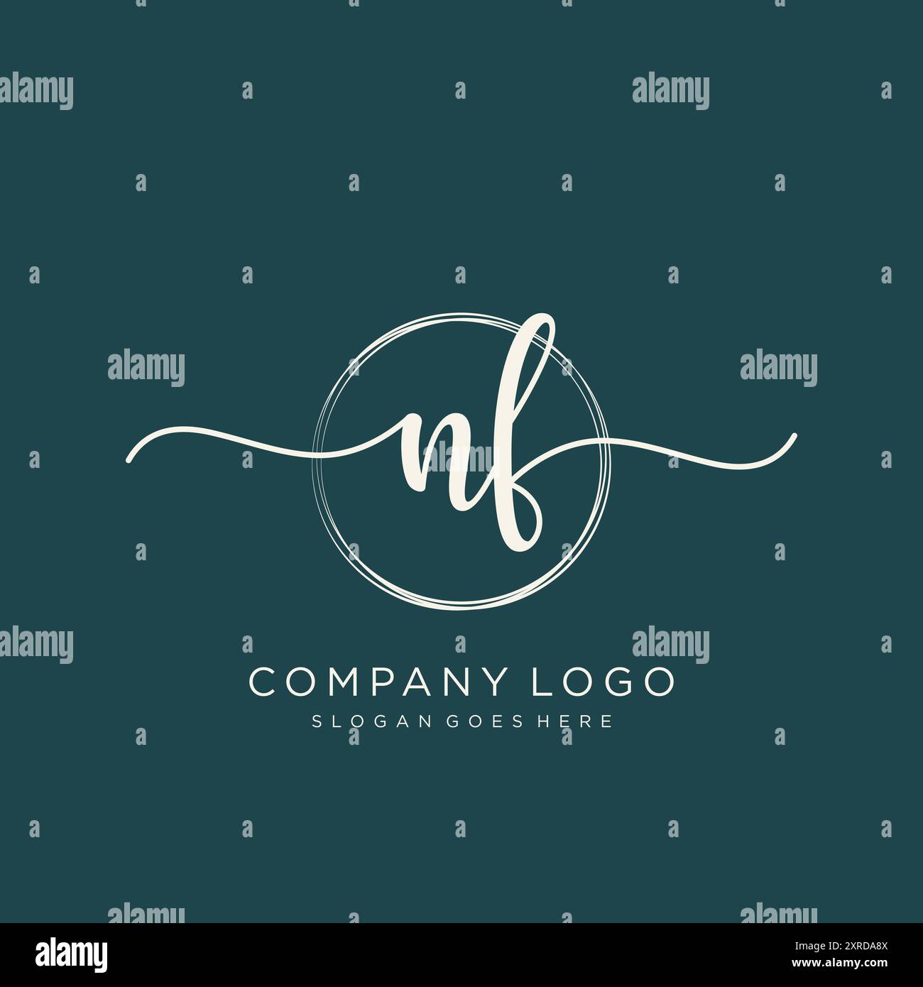 NF Initial Handwriting Logo Design Stock Vector Image & Art - Alamy