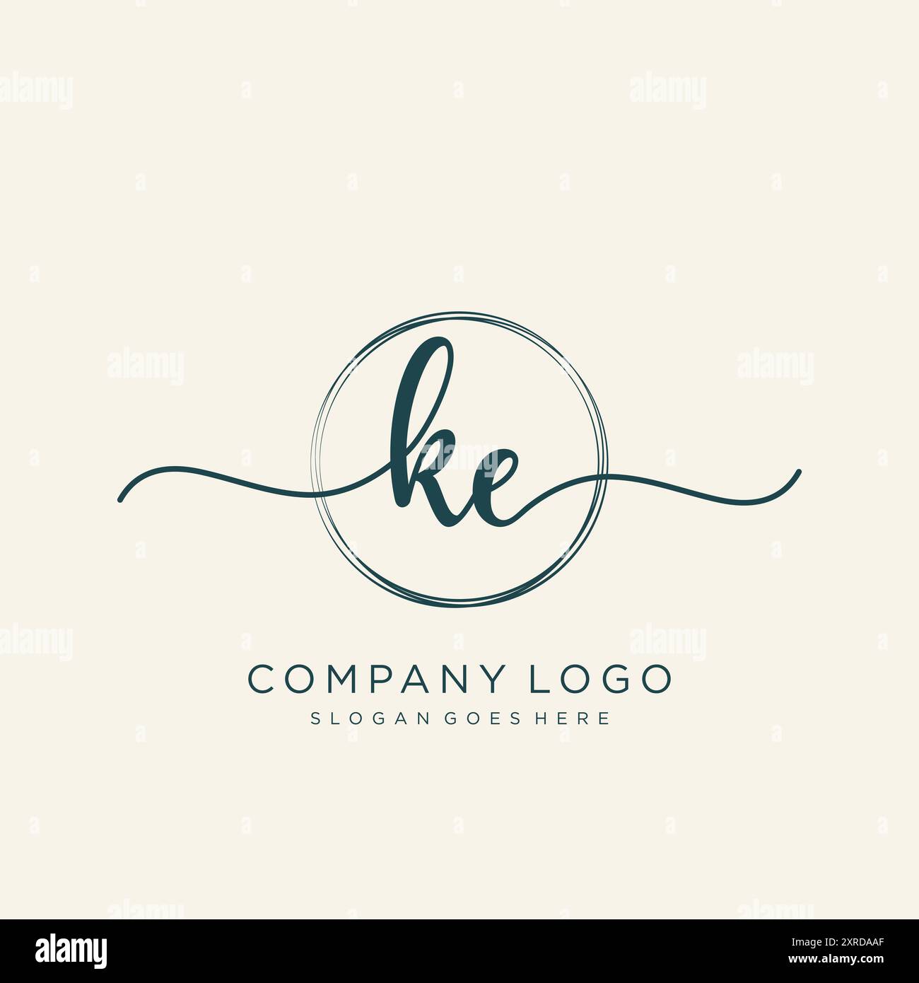 KE Initial Handwriting Logo Design Stock Vector Image & Art - Alamy