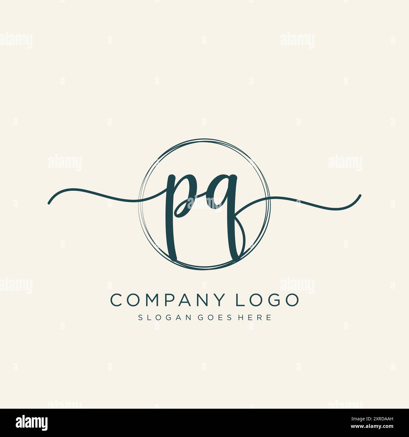 PQ Initial Handwriting Logo Design Stock Vector Image & Art - Alamy