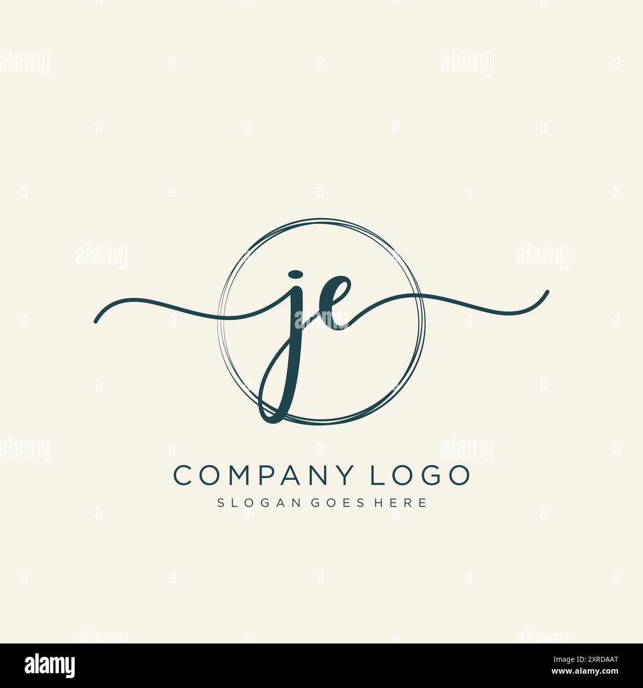 JE Initial Handwriting Logo Design Stock Vector Image & Art - Alamy