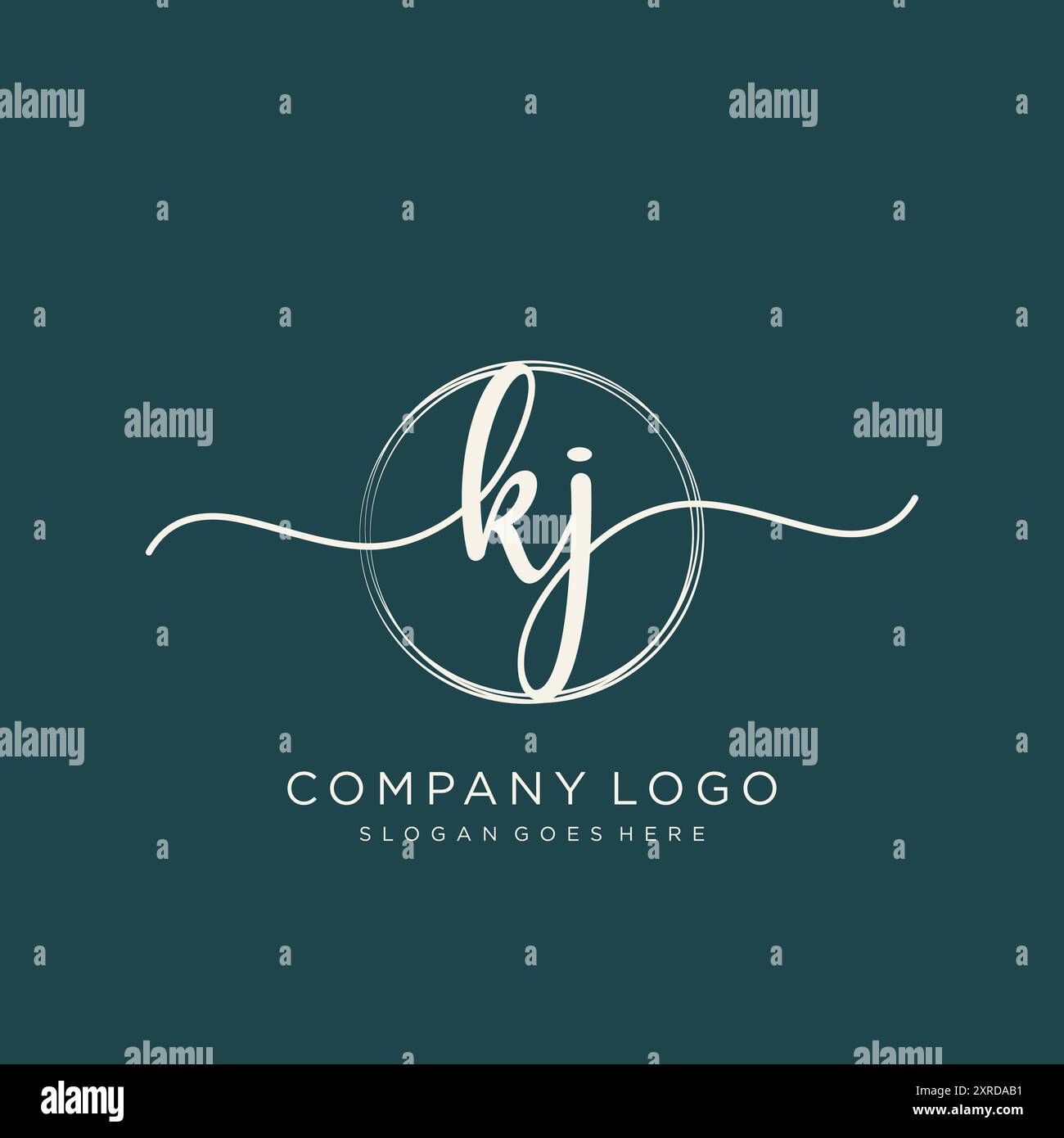 KJ Initial Handwriting Logo Design Stock Vector Image & Art - Alamy