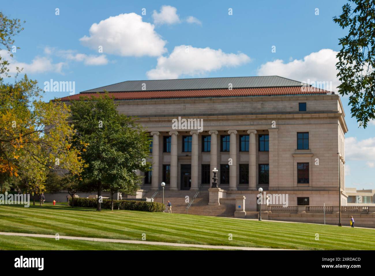 The facade of the classic building with a colonnade, State Office ...