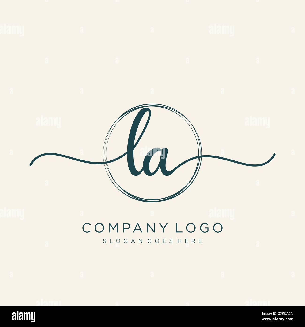 LA Initial Handwriting Logo Design Stock Vector Image & Art - Alamy