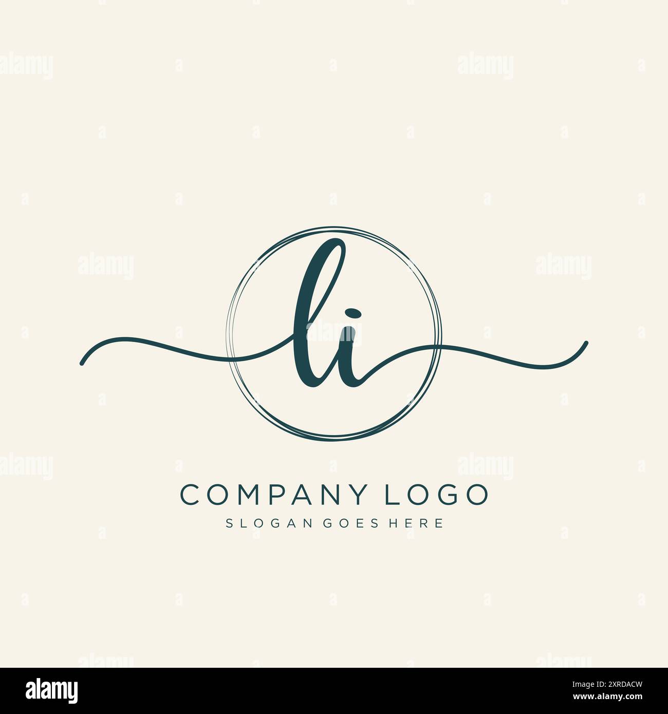 LI Initial Handwriting Logo Design Stock Vector Image & Art - Alamy