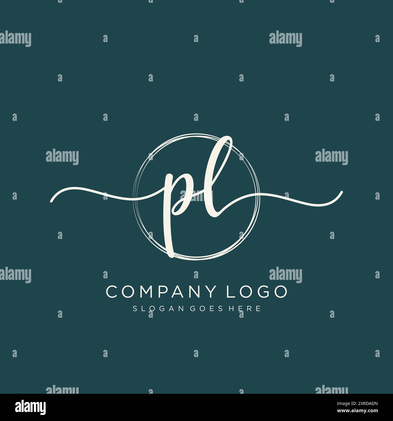 PL Initial Handwriting Logo Design Stock Vector Image & Art - Alamy