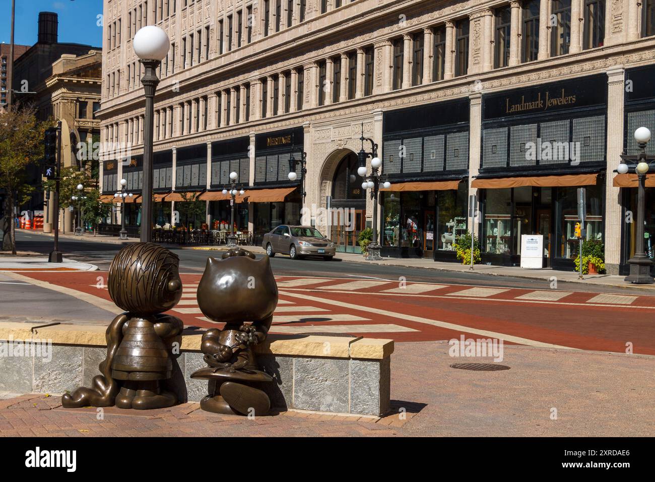 The bronze sculpture of Sally and Linus in downtown Saint Paul ...