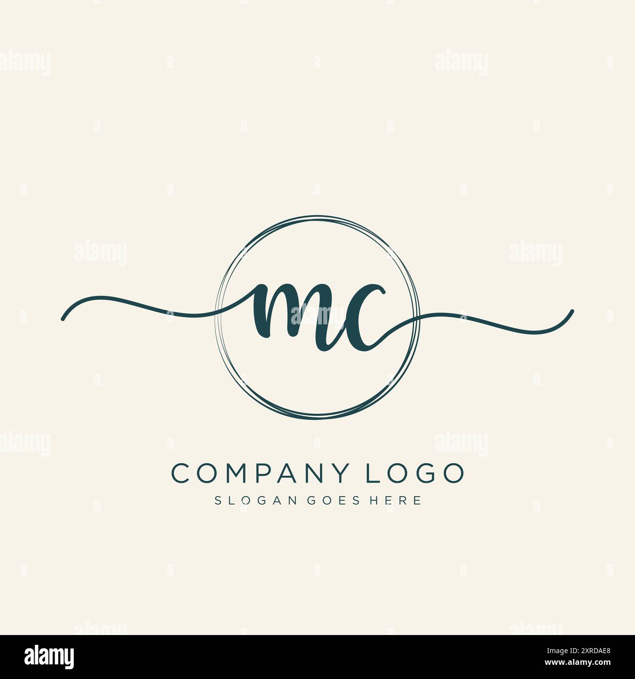 MC Initial Handwriting Logo Design Stock Vector Image & Art - Alamy