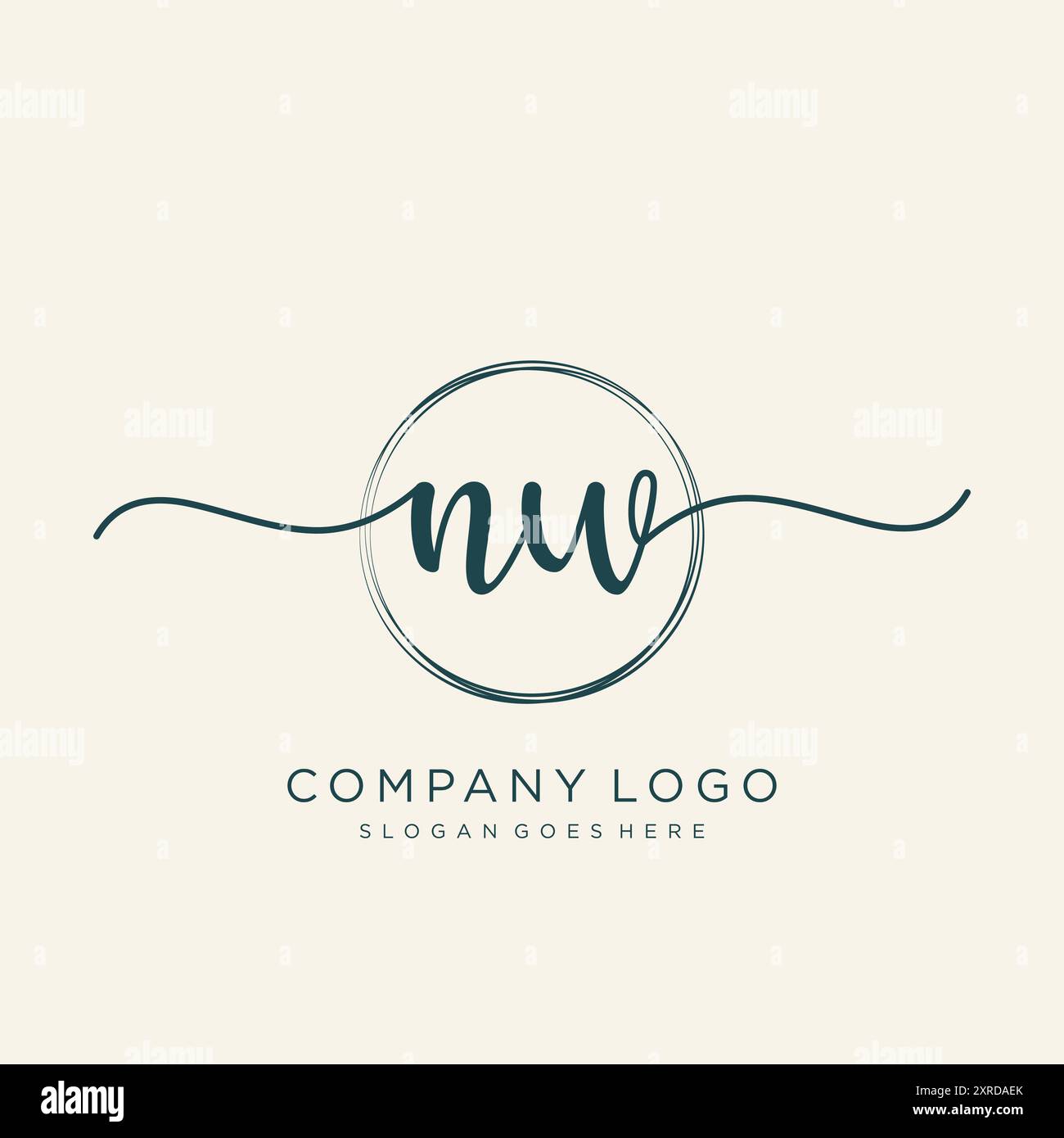 NW Initial Handwriting Logo Design Stock Vector Image & Art - Alamy