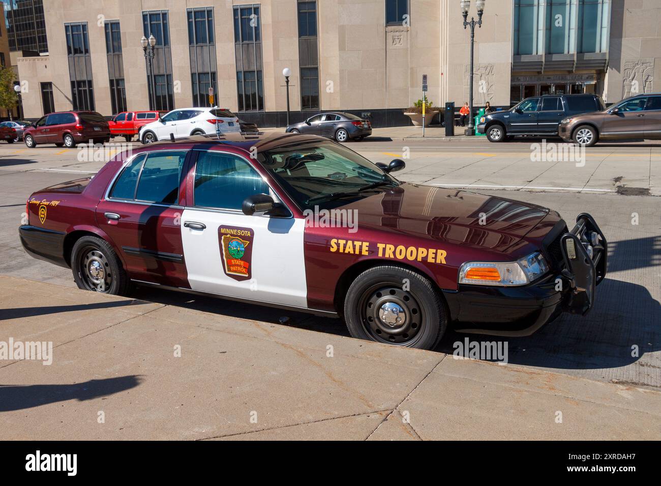 A carmine color State Trooper officer car in Saint Paul, Minnesota ...