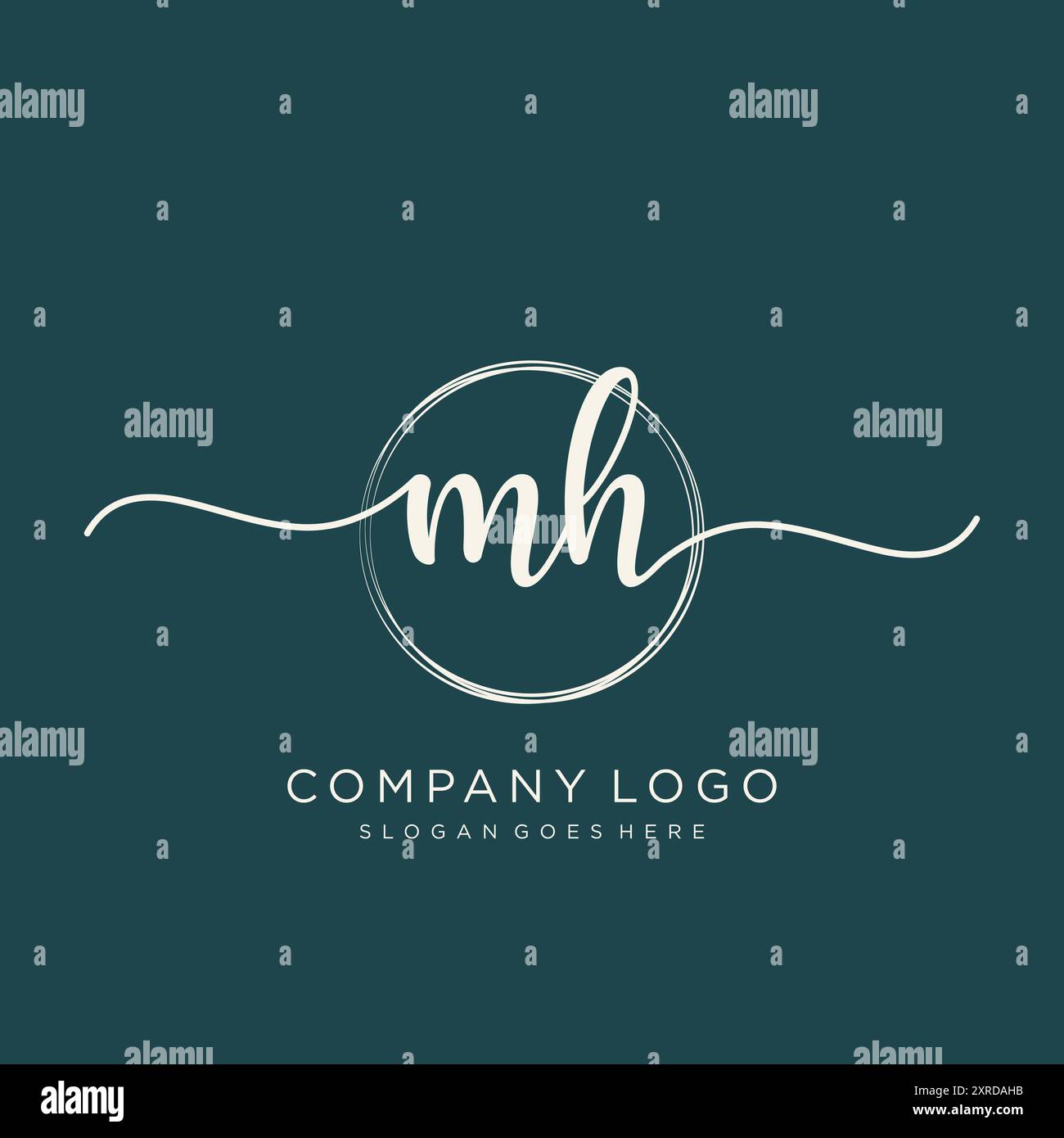 MH Initial Handwriting Logo Design Stock Vector Image & Art - Alamy