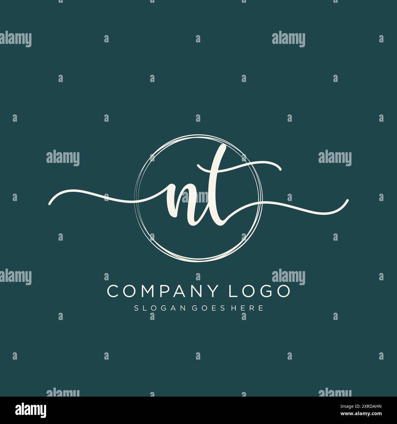 NT Initial Handwriting Logo Design Stock Vector Image & Art - Alamy