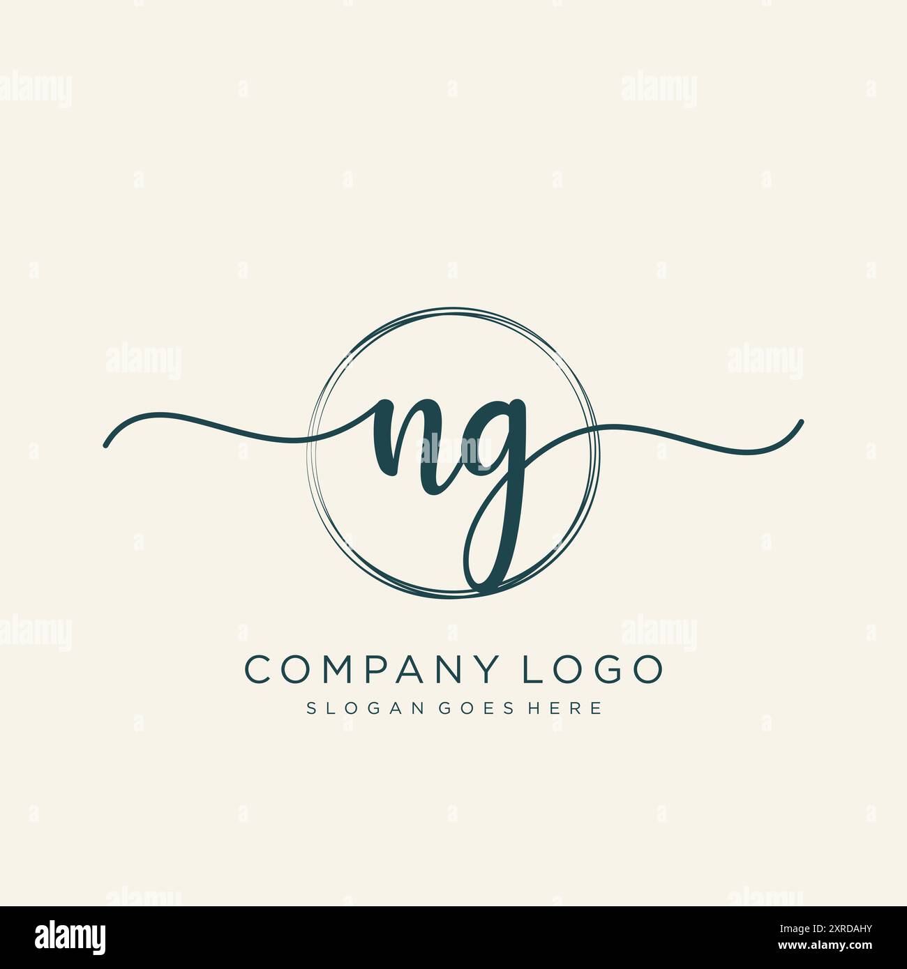 NG Initial Handwriting Logo Design Stock Vector Image & Art - Alamy