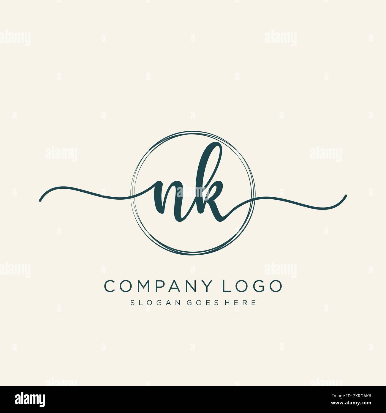 NK Initial Handwriting Logo Design Stock Vector Image & Art - Alamy