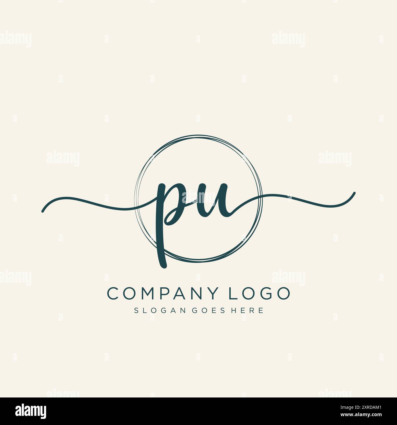 PU Initial Handwriting Logo Design Stock Vector Image & Art - Alamy