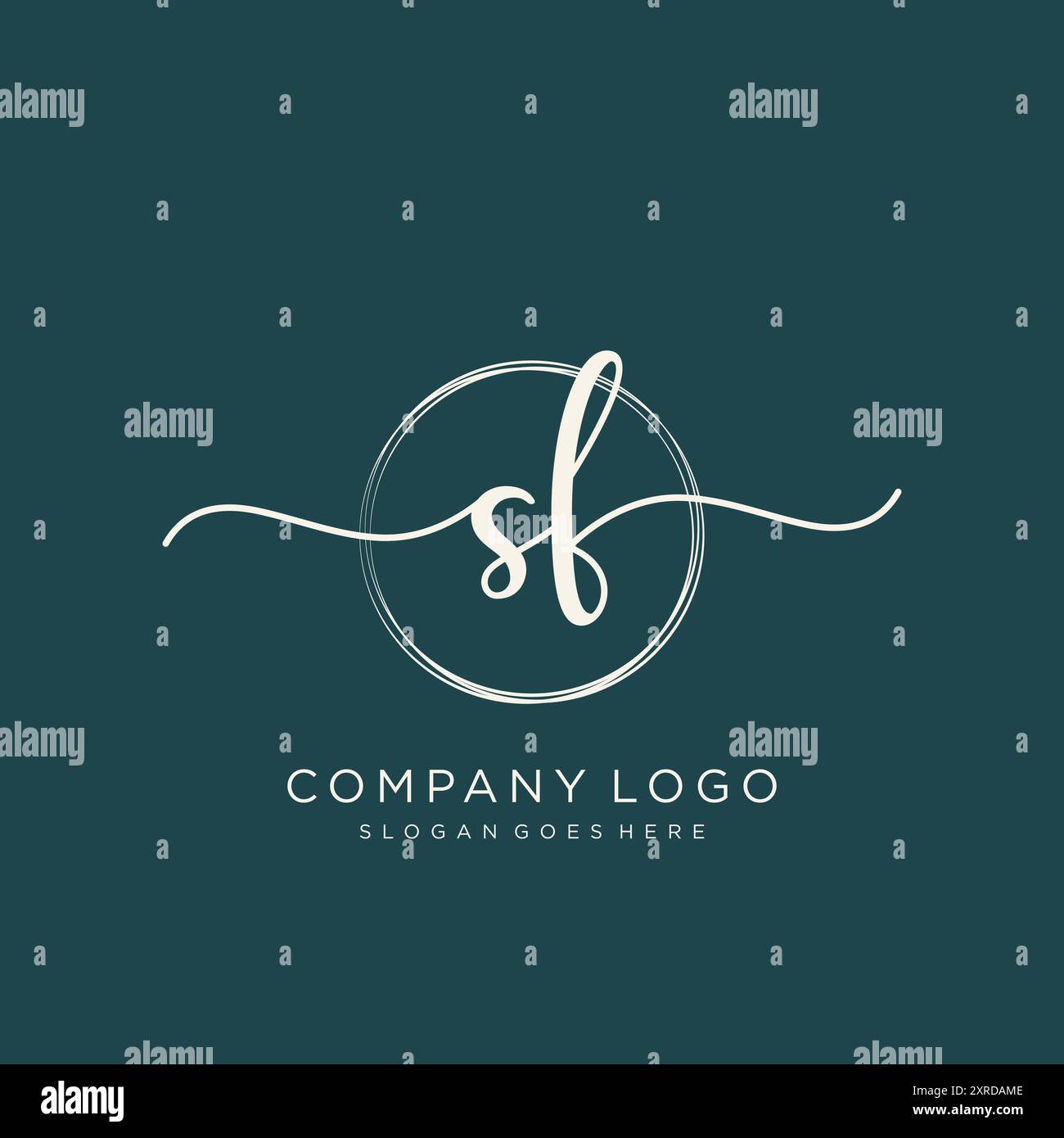 SF Initial Handwriting Logo Design Stock Vector Image & Art - Alamy