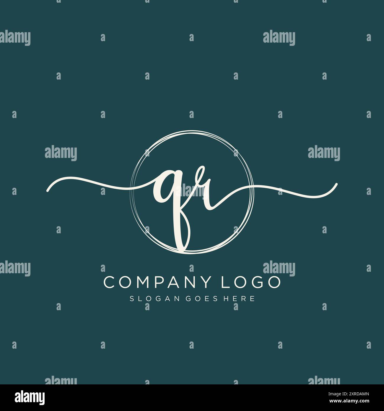 QR Initial Handwriting Logo Design Stock Vector Image & Art - Alamy