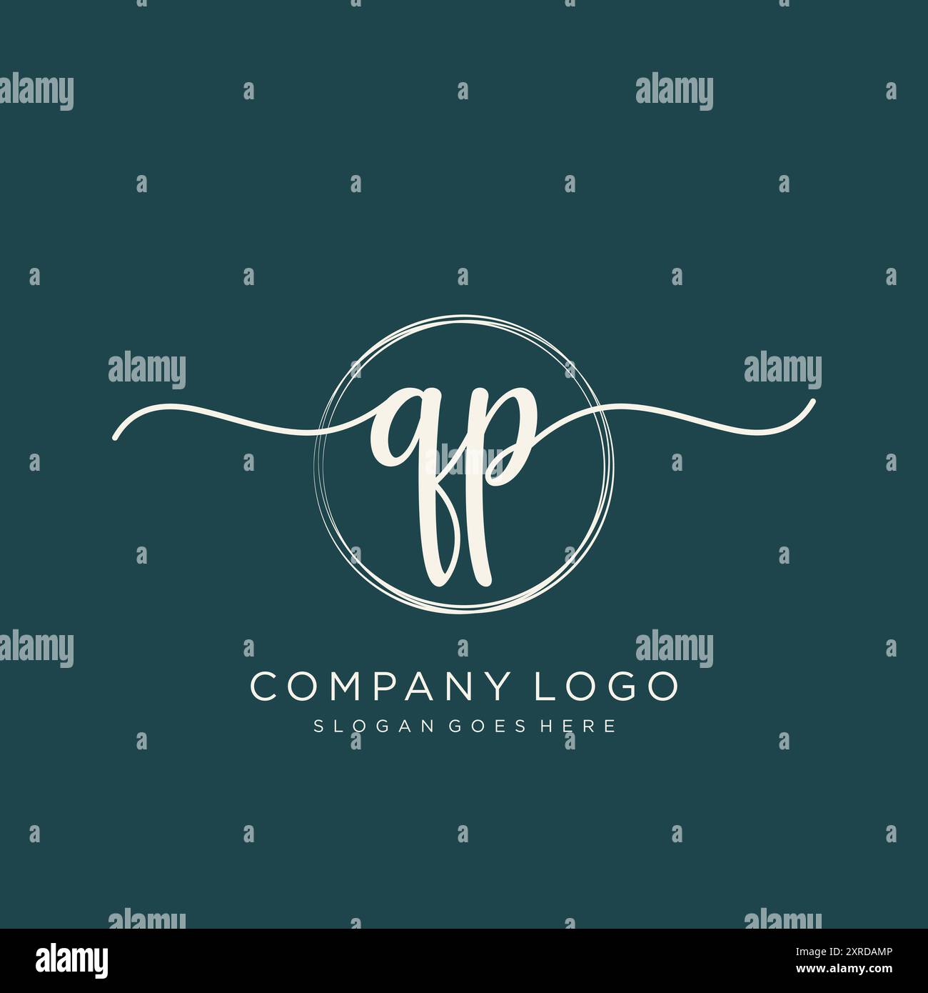 QP Initial Handwriting Logo Design Stock Vector Image & Art - Alamy