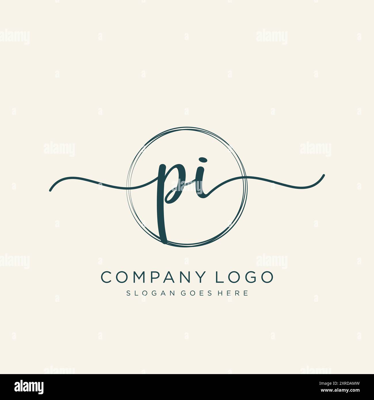 PI Initial Handwriting Logo Design Stock Vector Image & Art - Alamy