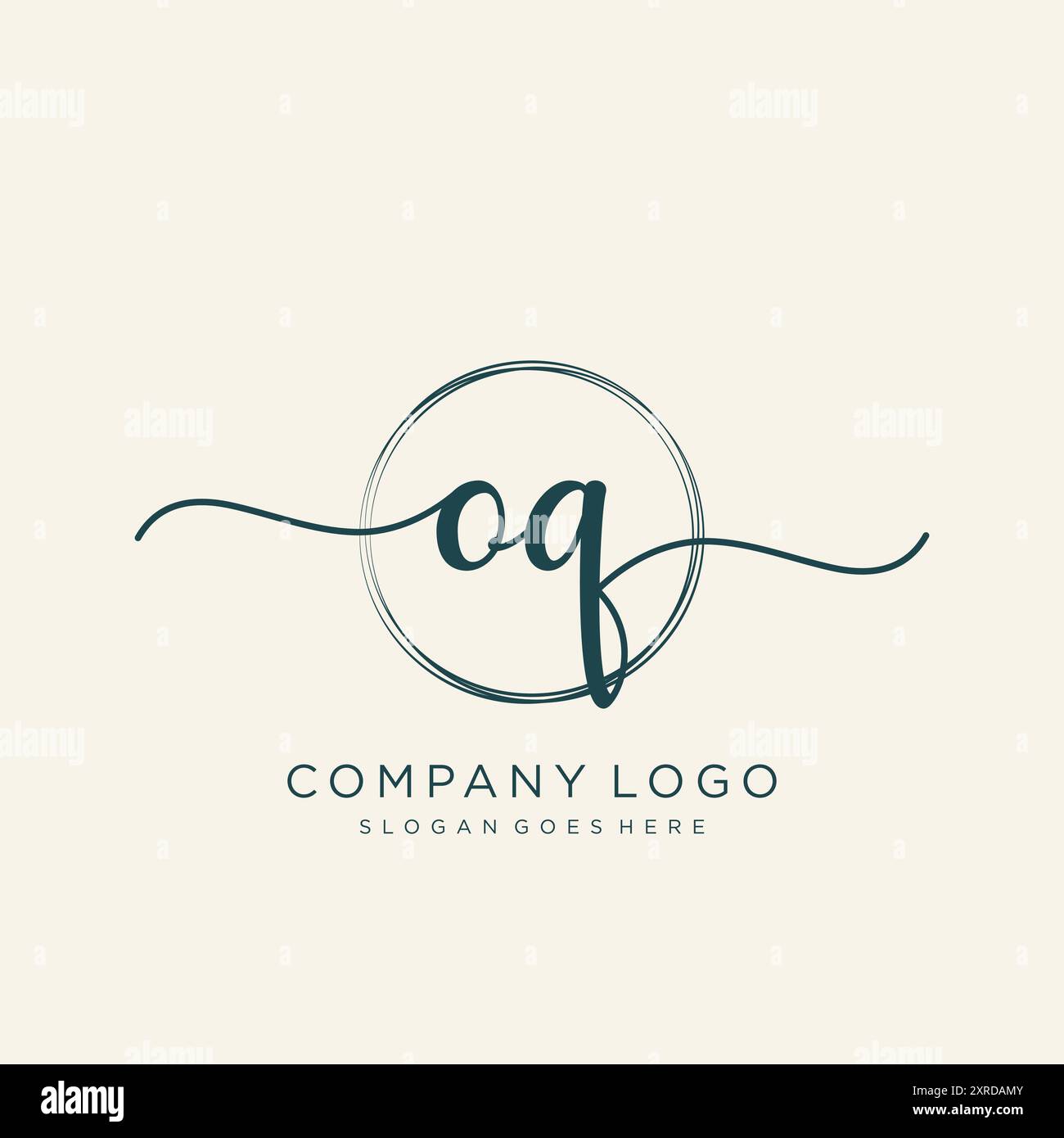 OQ Initial Handwriting Logo Design Stock Vector Image & Art - Alamy